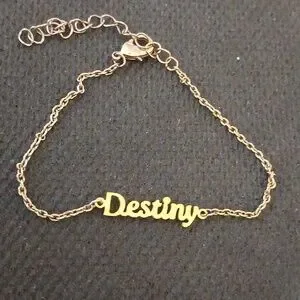 Jewelry | Destiny Script Bracelet 6 To 8 Dainty Gold Plated Perfect ...